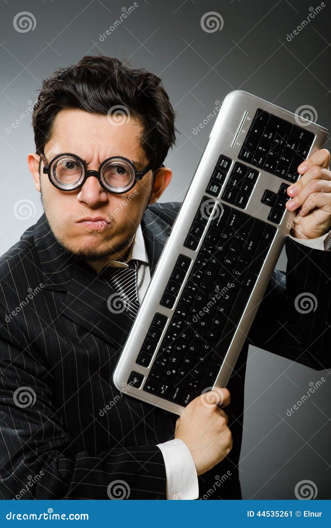 Comouter Geek with Computer Stock Image - Image of humor, looking: 44535261