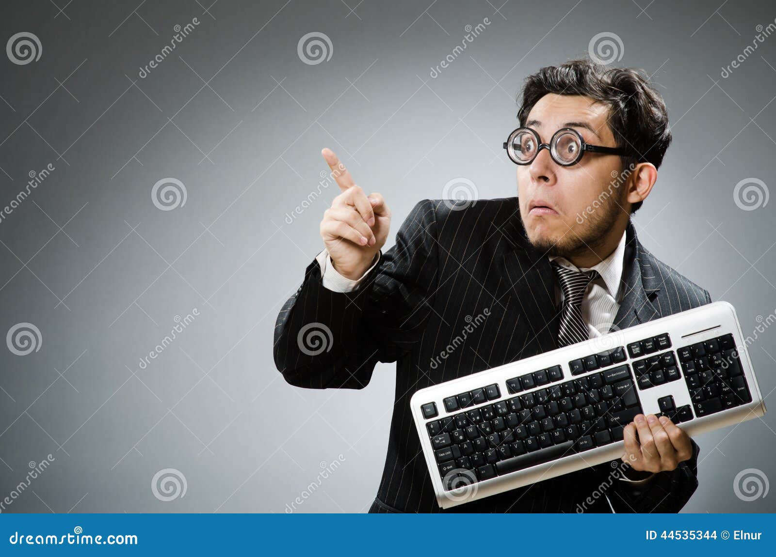 Comouter Geek with Computer Stock Photo - Image of goofy, male: 44535344