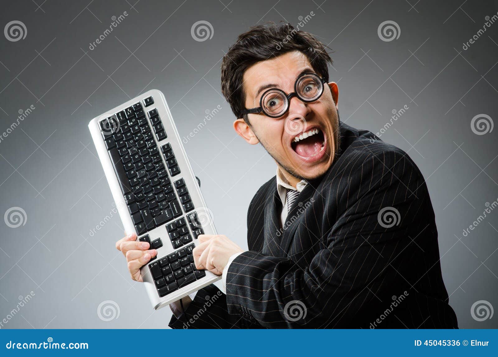 Comouter Geek with Computer Stock Photo - Image of hacker, looking ...