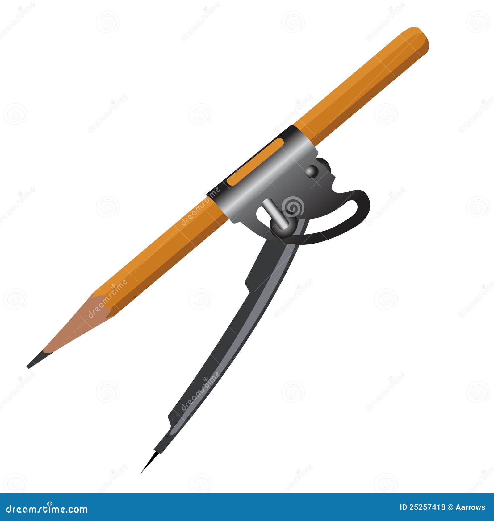 Compás con el lápiz ilustración del vector. Ilustración de pintura ...