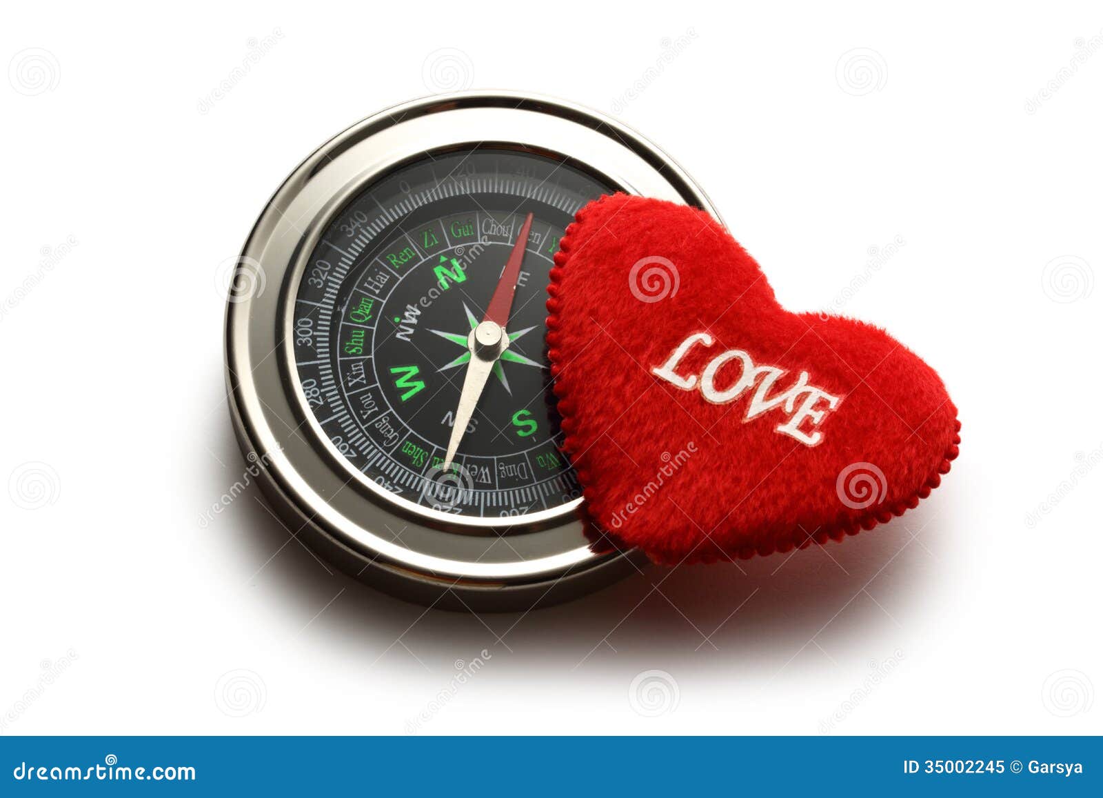 Compás y corazón rojo imagen de archivo. Imagen de cuidado - 35002245