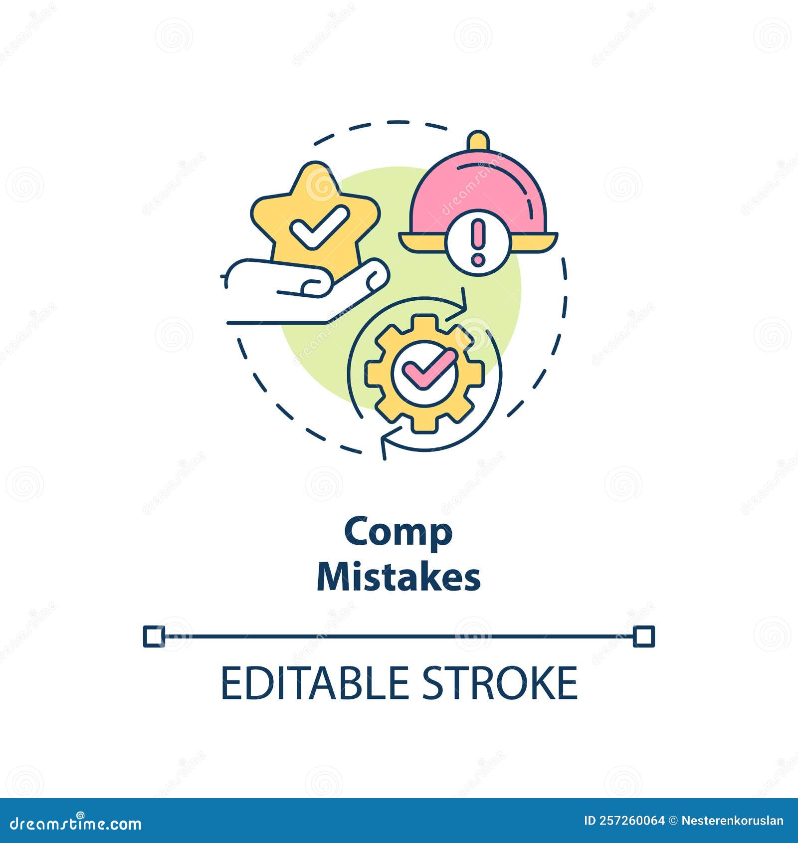 Comp mistakes concept icon stock vector. Illustration of concept ...