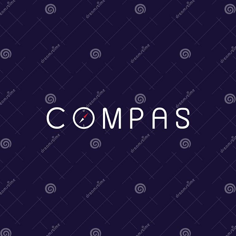 Compas Word Logo, Wordmark Logo, Compas Design Stock Vector ...