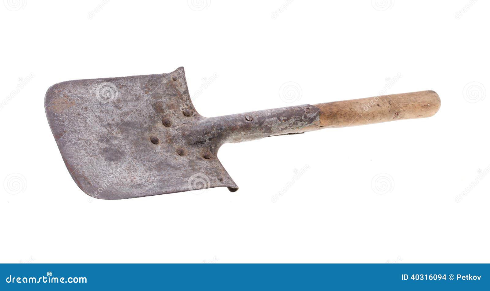 Compact Army Spade, Isolate on White Background Stock Photo - Image of ...