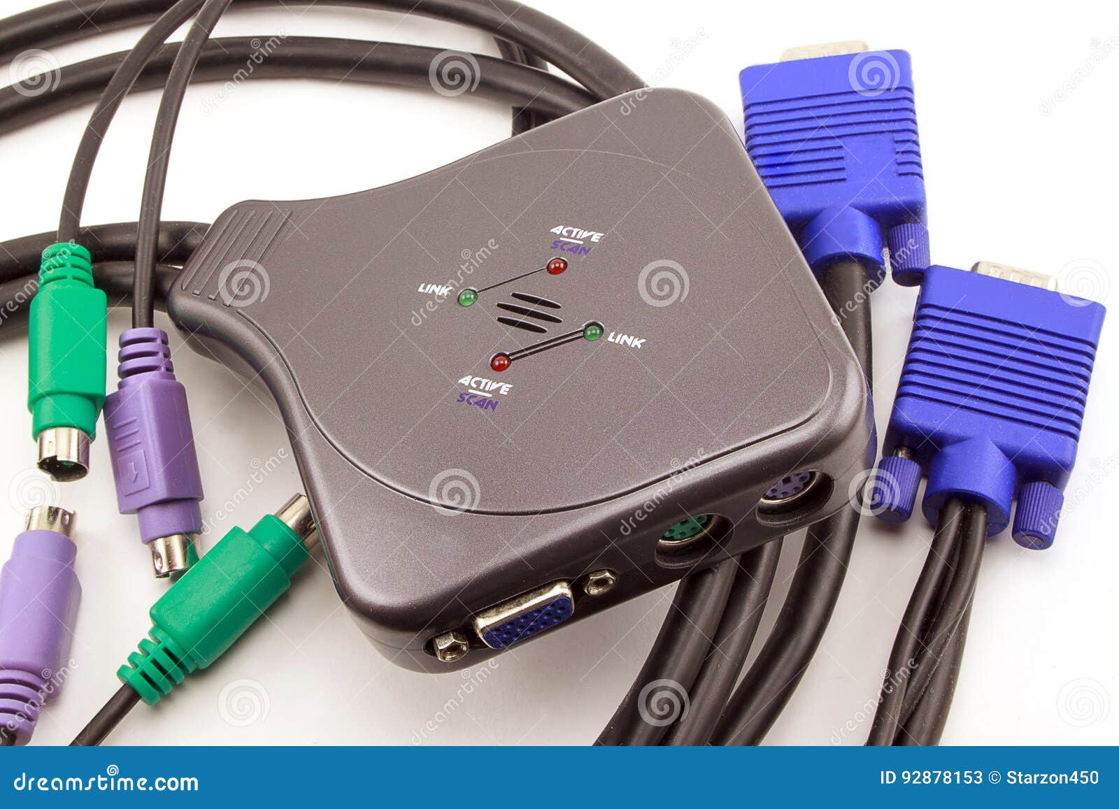 Compact Automatic CPU Switch on White Background. Stock Image - Image ...