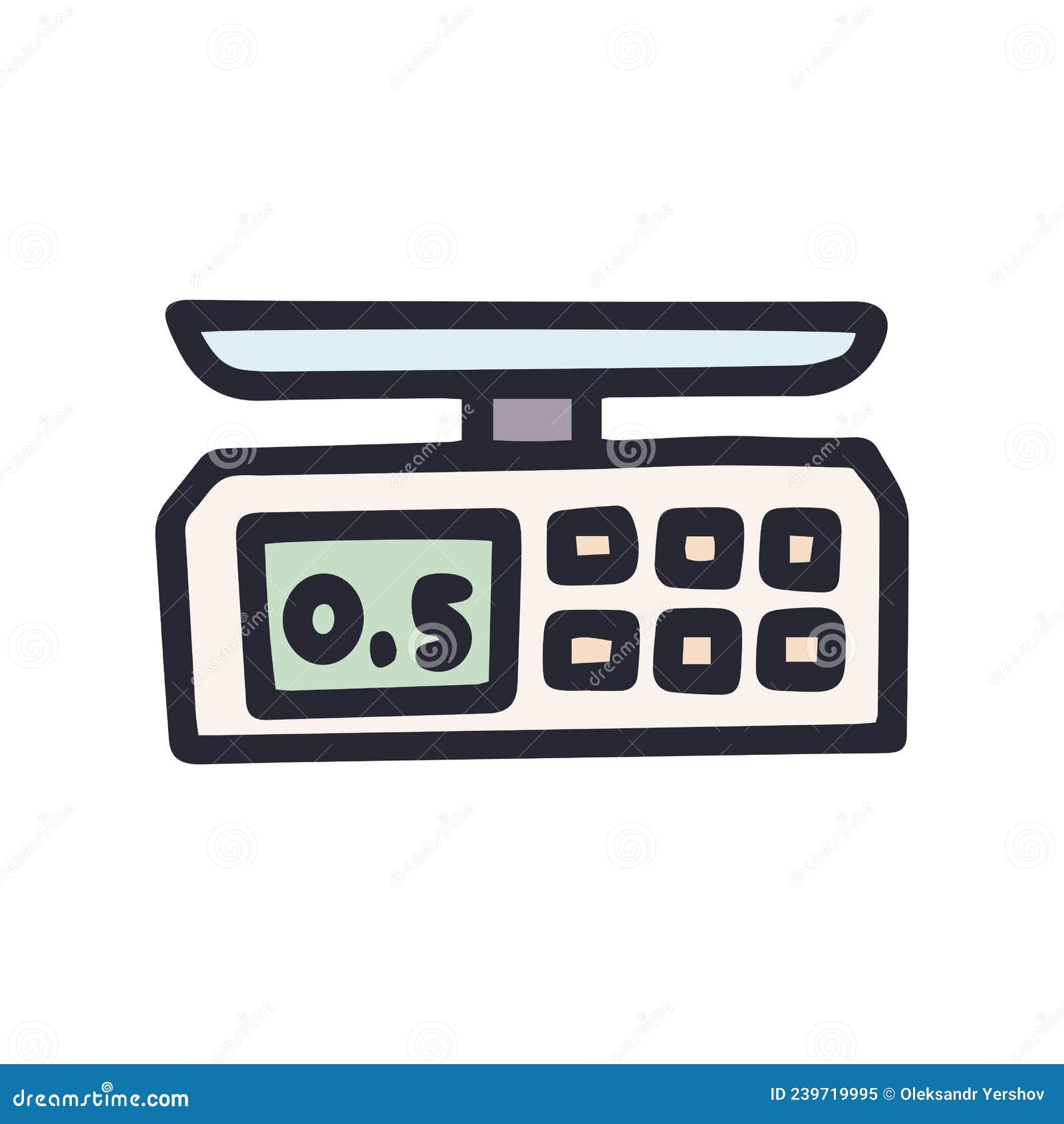 Compact Bench Scales Color Vector Doodle Simple Icon Stock Vector ...