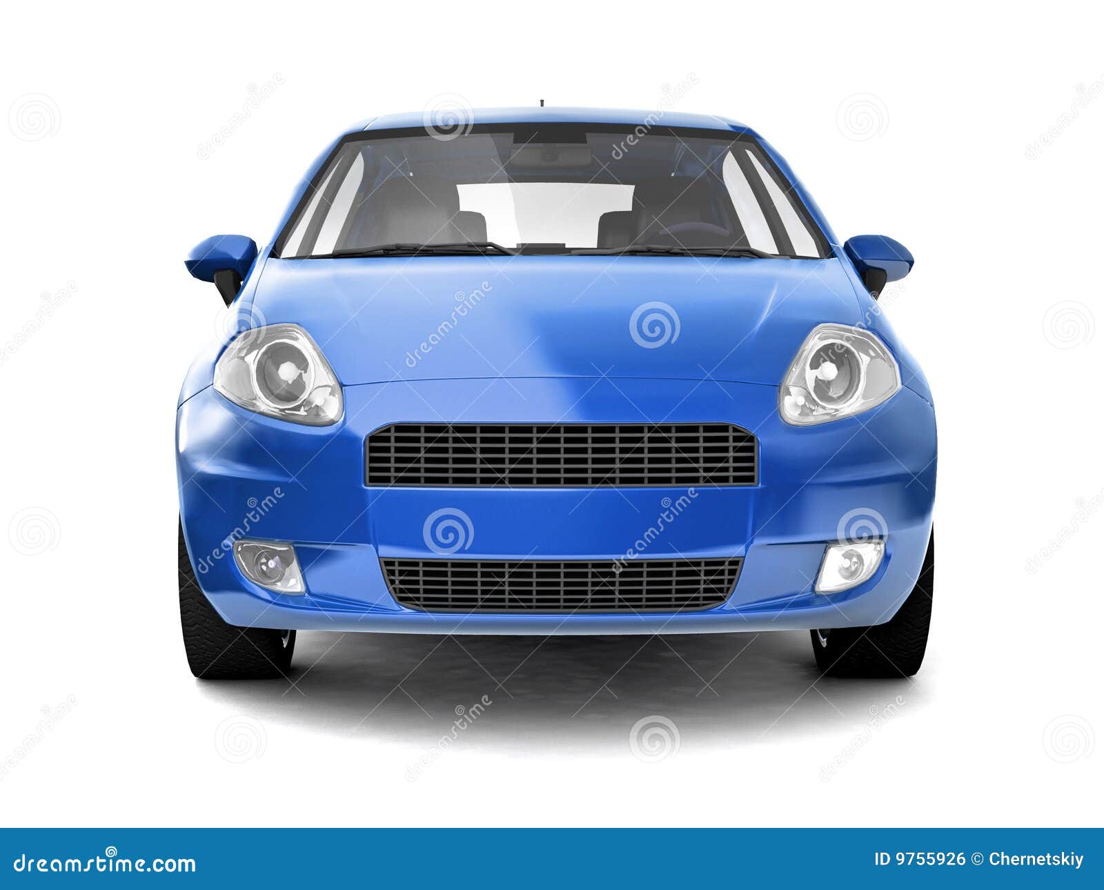 Compact Blauw Auto Vooraanzicht Stock Illustratie - Illustration of ...