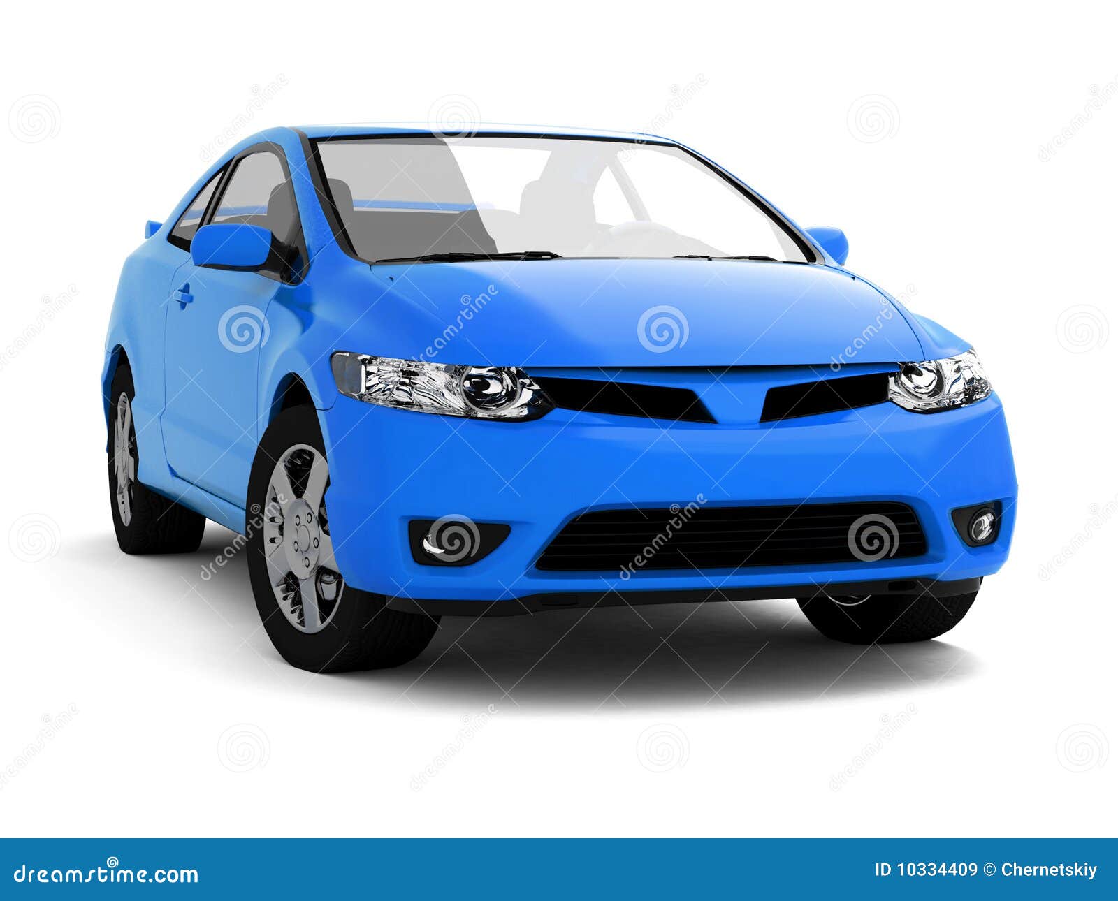 Compact blue car stock illustration. Illustration of front - 10334409