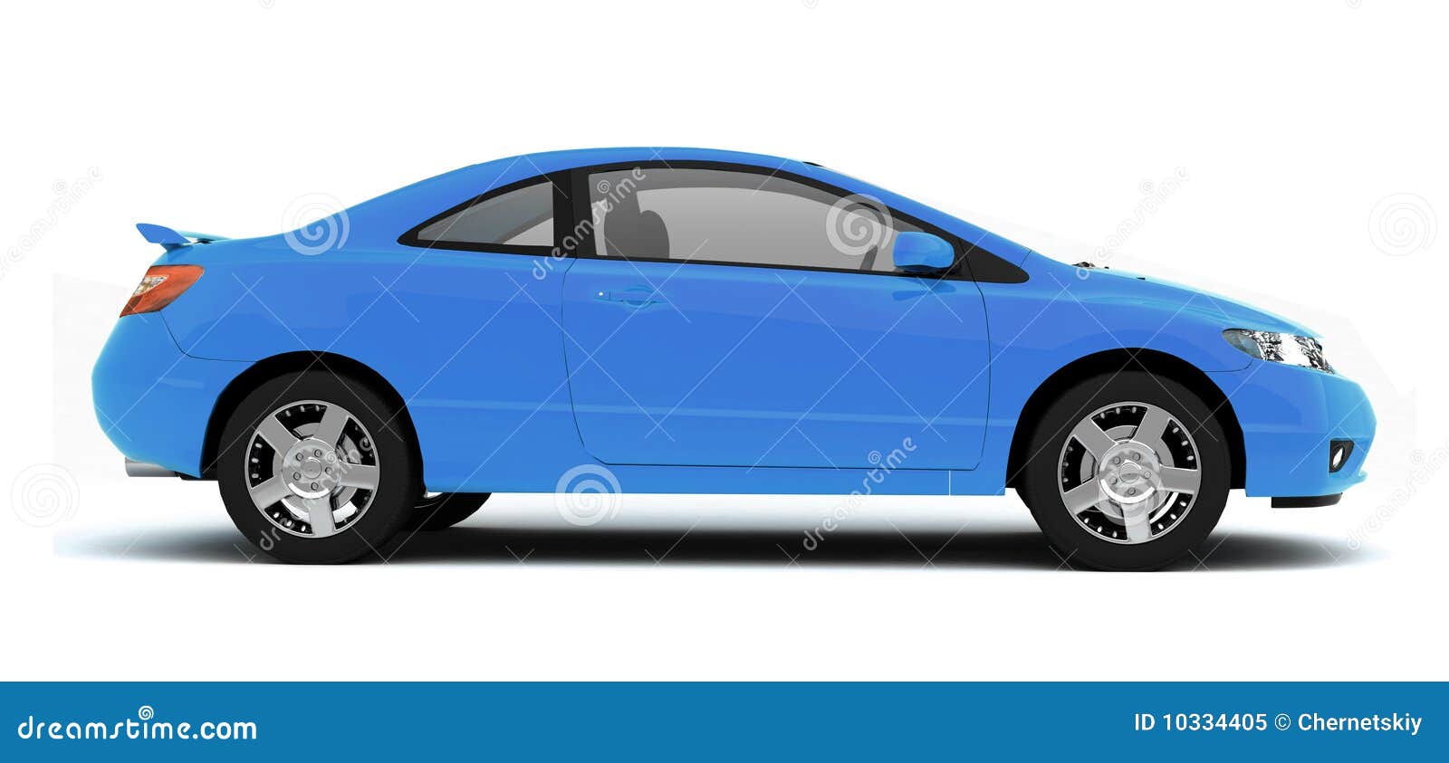Compact blue car side view stock illustration. Illustration of ...