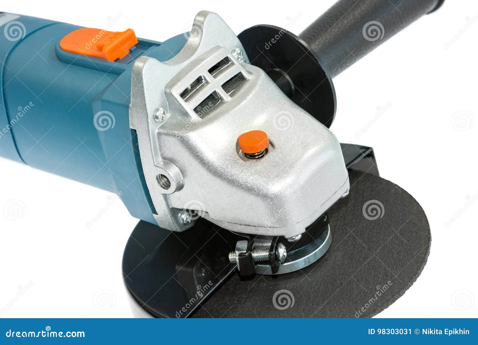 Compact Blue Grinder on the White Background Stock Image - Image of ...