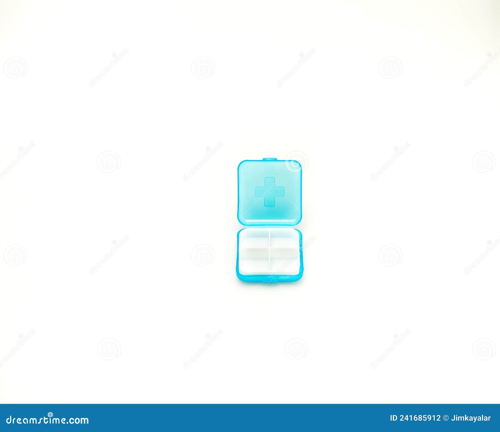 A Compact Blue Medication Pill Box Stock Photo - Image of white, blue ...