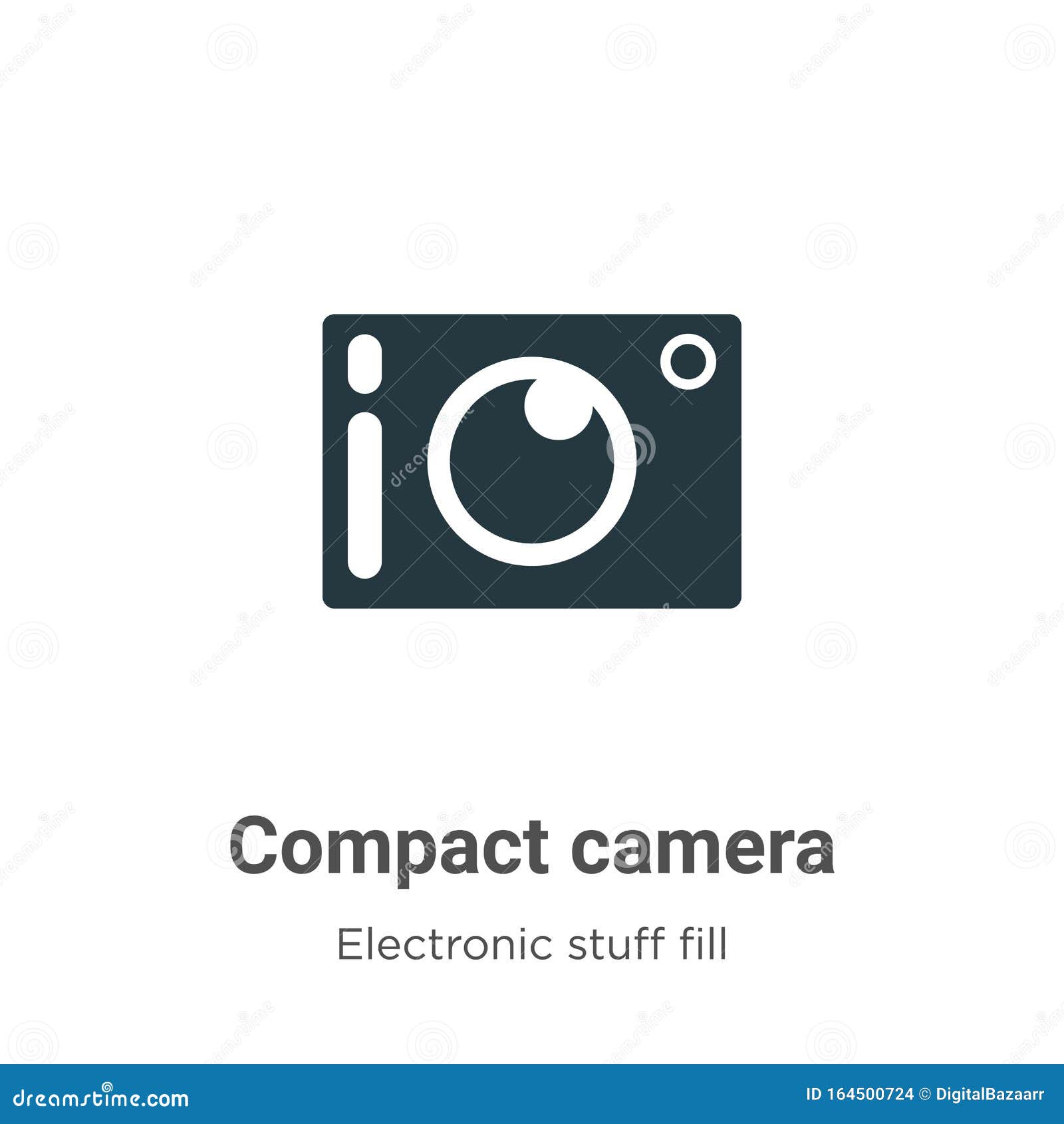 Compact Camera Vector Icon on White Background. Flat Vector Compact ...