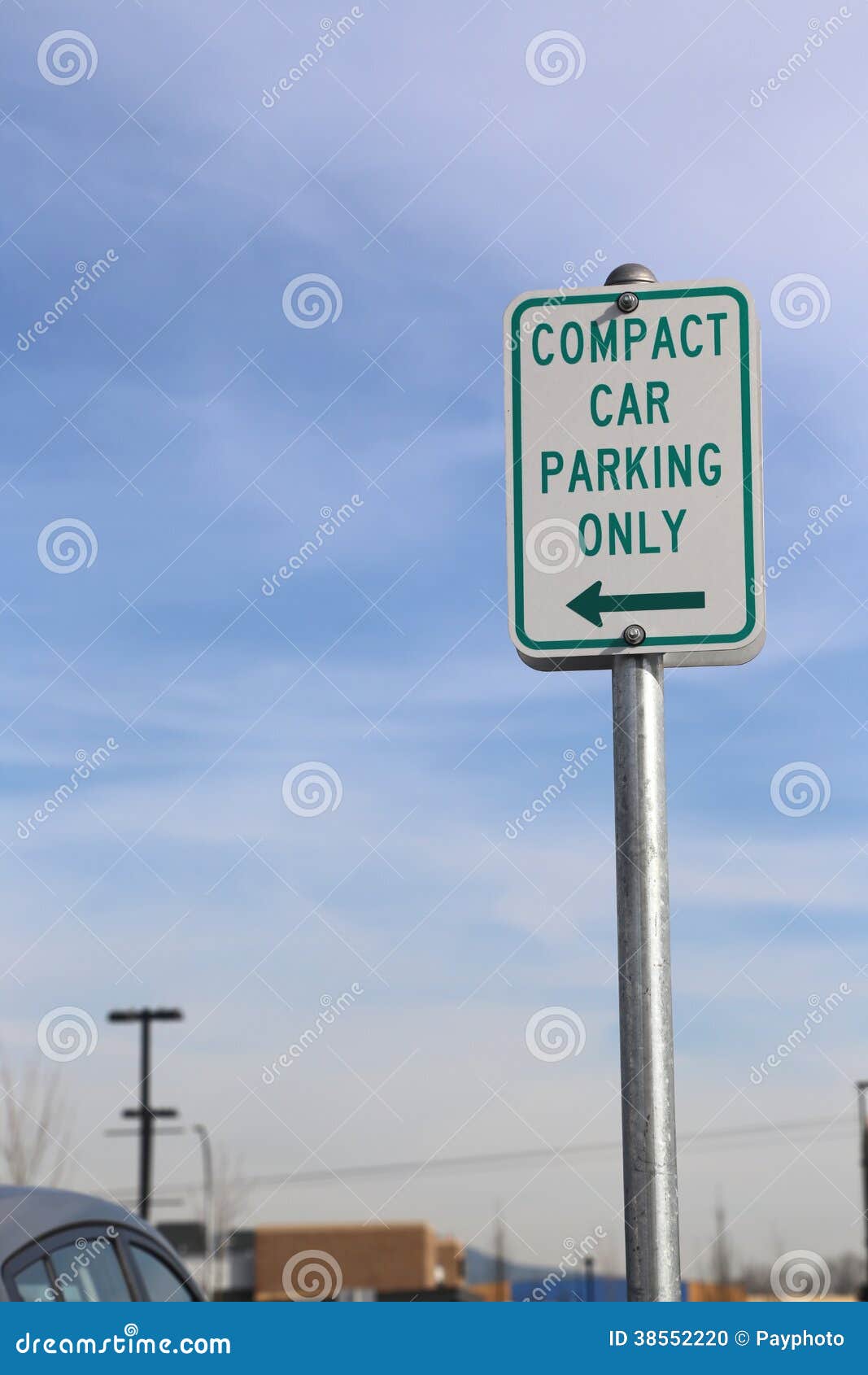 Compact car parking sign stock photo. Image of prohibit - 38552220