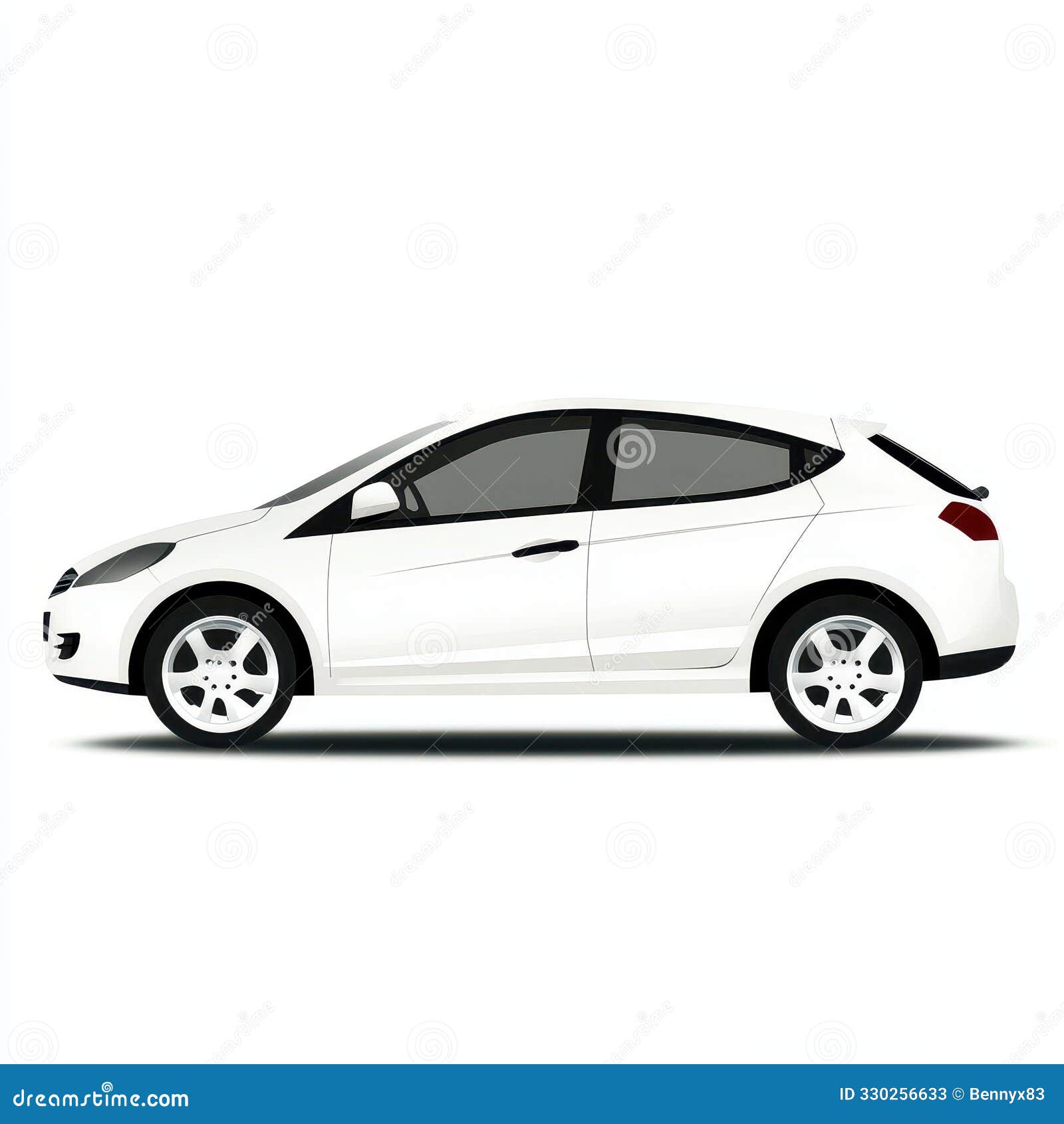 Compact Car in Profile View Isolated on a White Background Stock ...