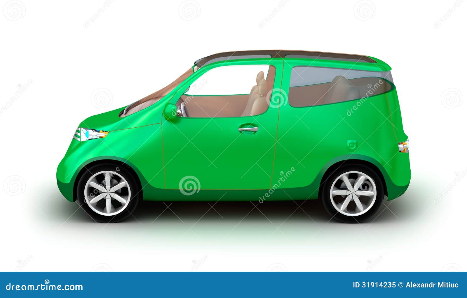 Compact Car on White Background Stock Illustration - Illustration of ...