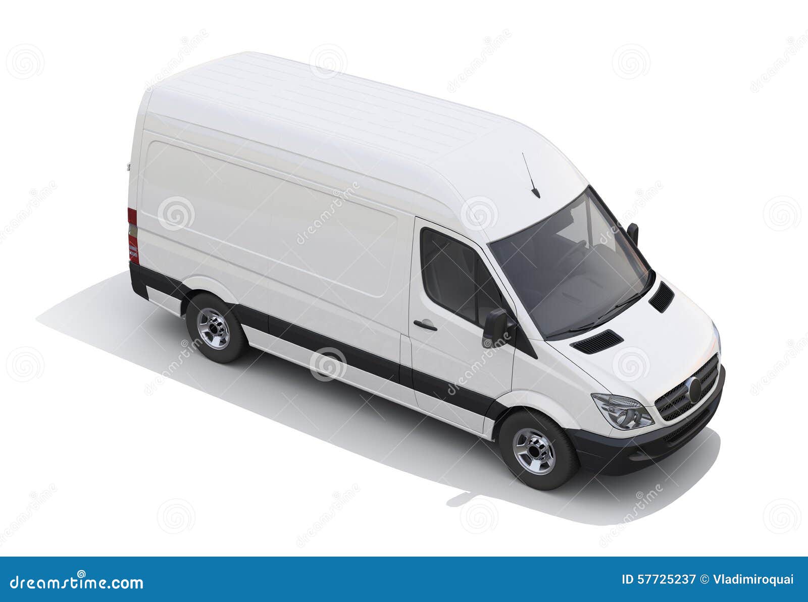Compact Cargo Van on White Background Stock Illustration - Illustration ...