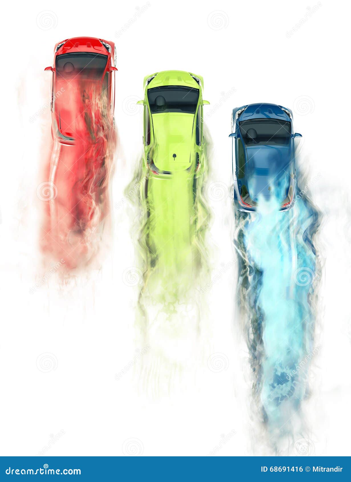 Compact Cars - Smoke Trails Stock Illustration - Illustration of ...