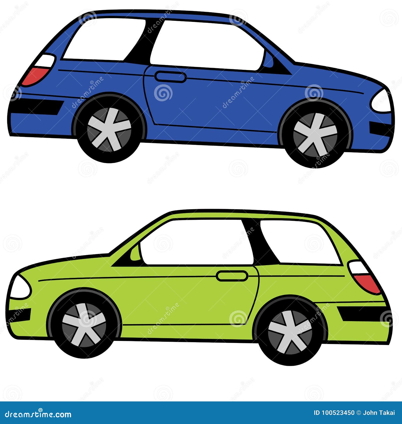 Compact Cartoon Car stock vector. Illustration of retro - 100523450