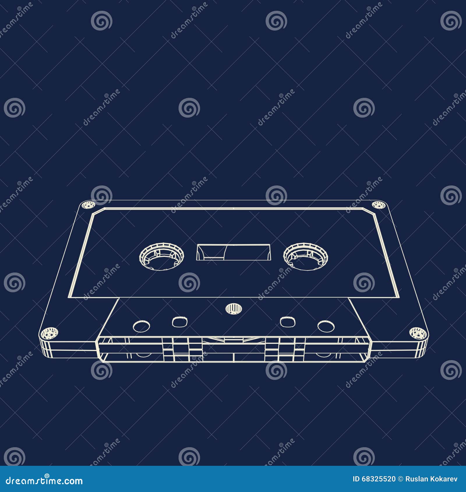 Compact Cassette. stock illustration. Illustration of drawing - 68325520