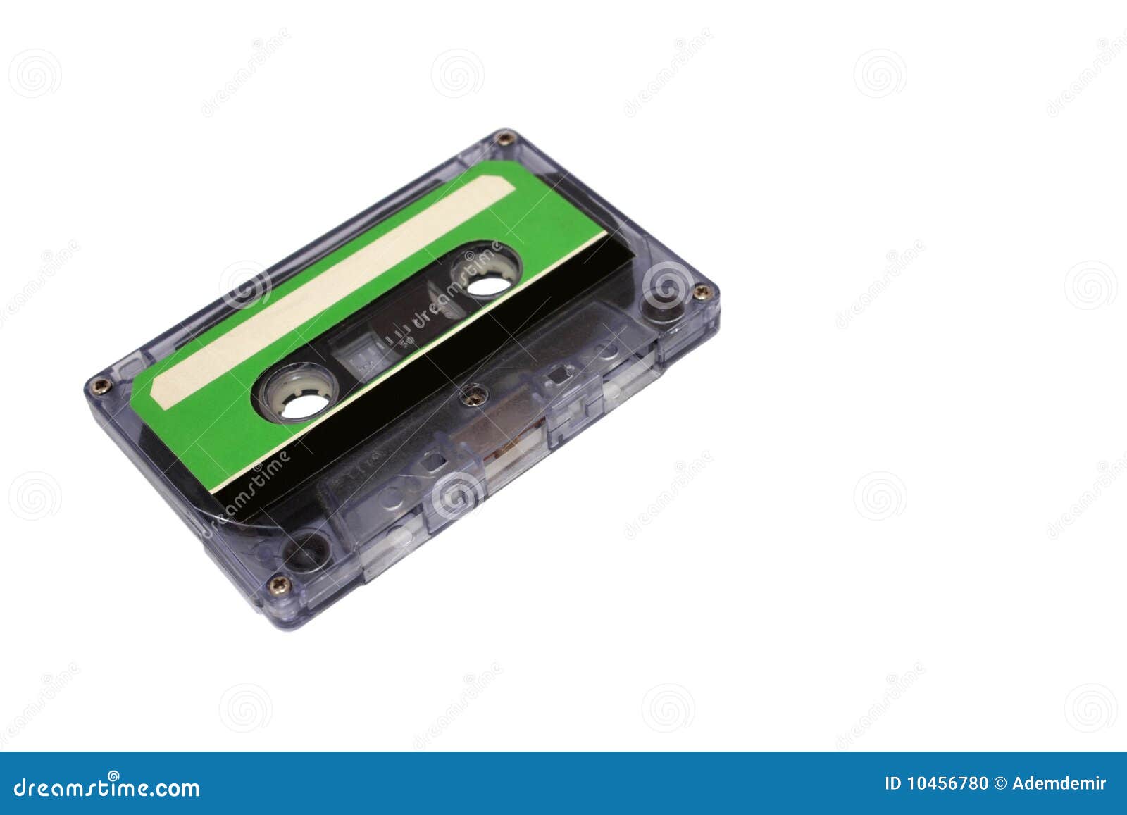 Compact Cassette Isolated on White. Front Right Stock Photo - Image of ...