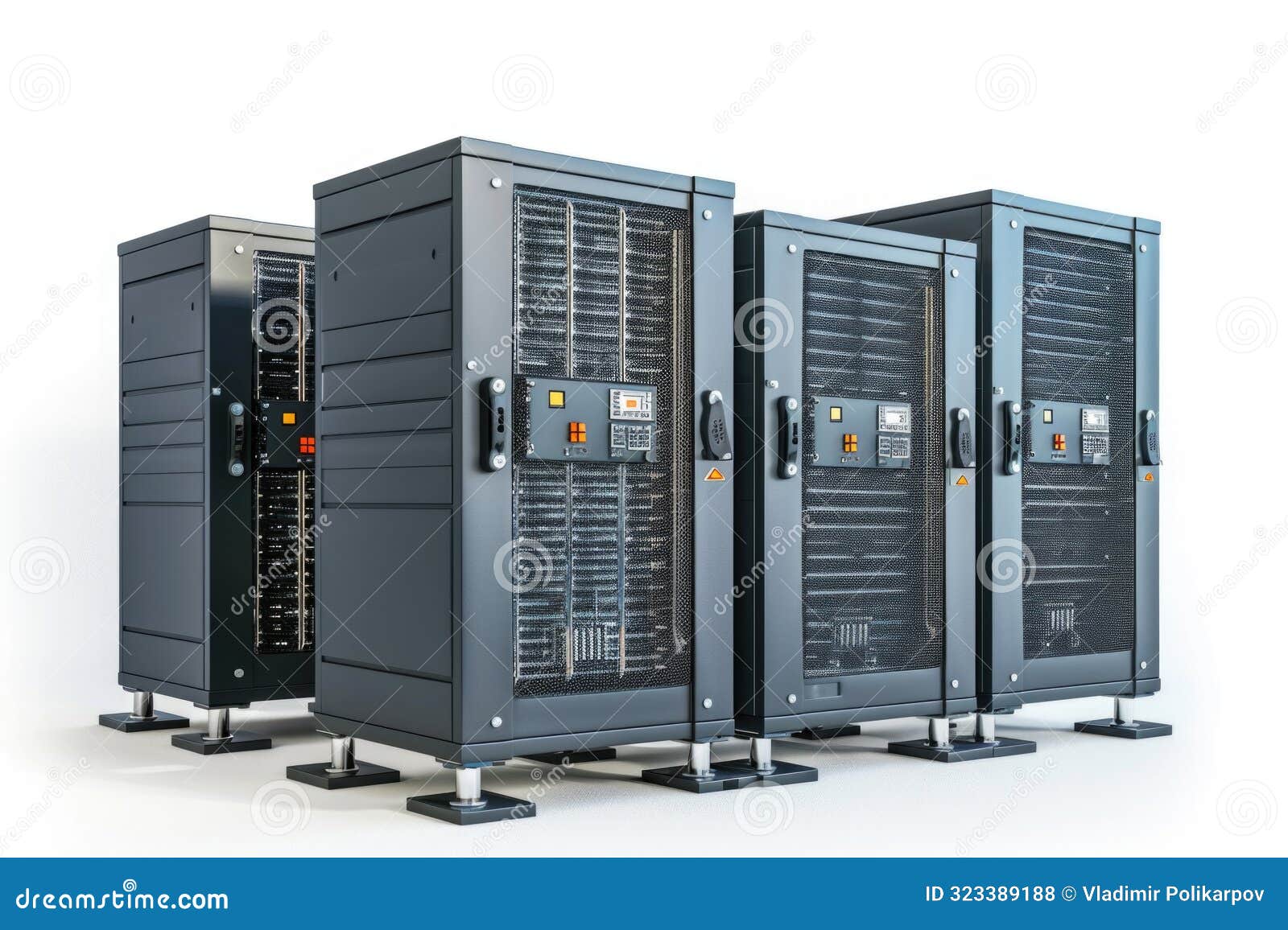 A Compact Cluster of Black Servers, Ideal for Use in Data Centers or ...