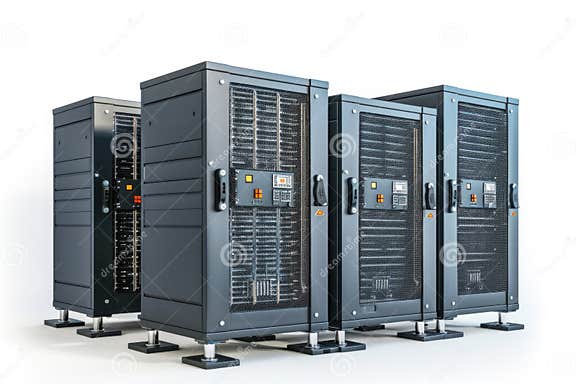 A Compact Cluster of Black Servers, Ideal for Use in Data Centers or ...