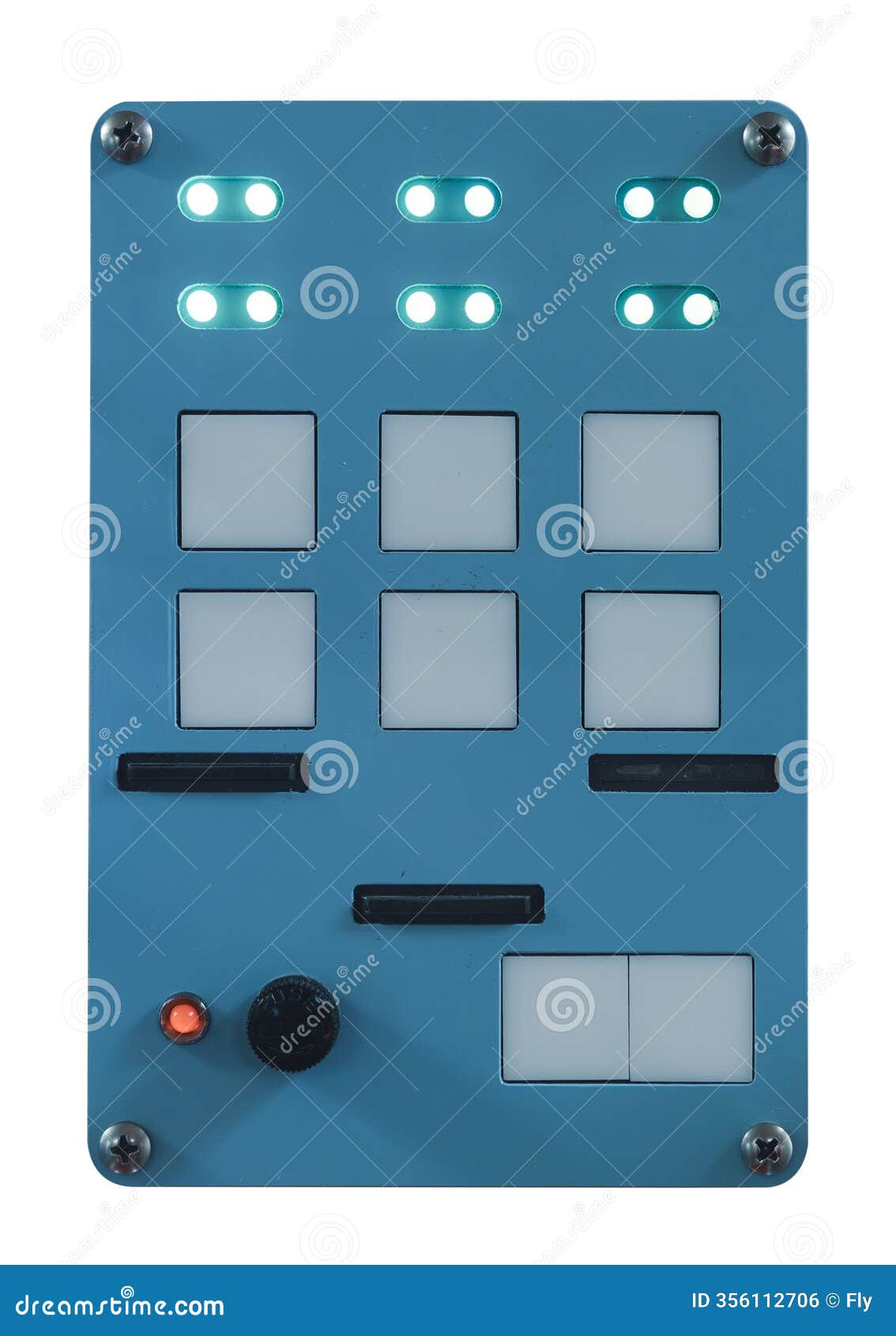 Compact Control Panel with Green Indicator Lights Stock Photo - Image ...