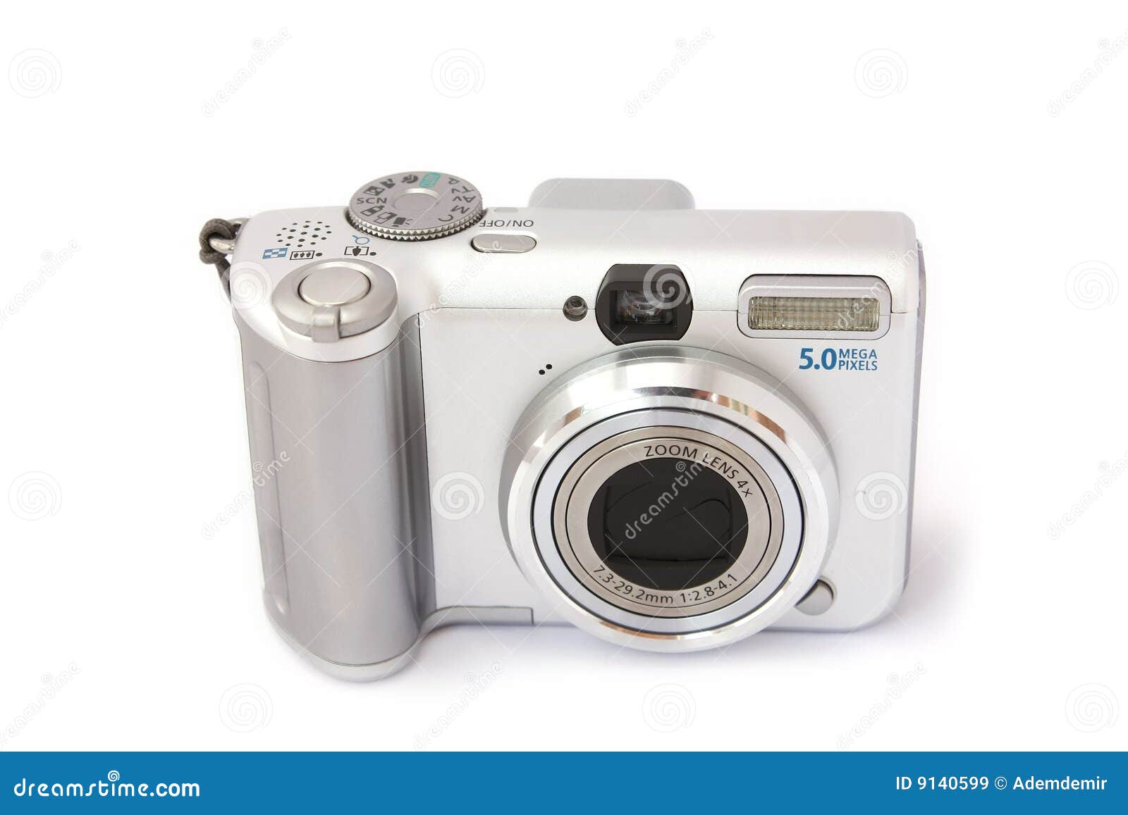 Compact Digital Camera Isolated on White. Front Stock Image - Image of ...