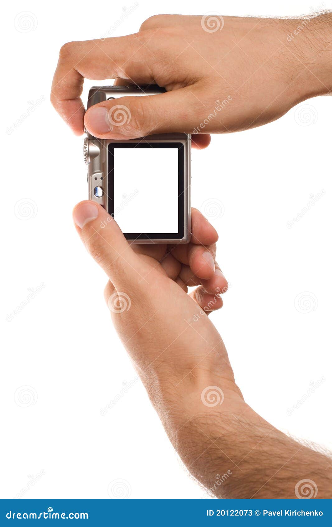 Compact Digital Photo Camera Held in Hands Stock Image - Image of ...