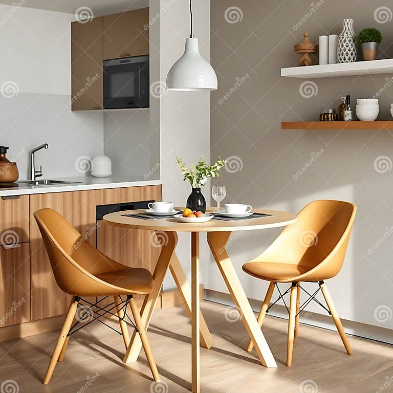 Compact Dining Table with Foldable Leaves in a Stylish Space Efficient Kitchen Set for a Quick ...