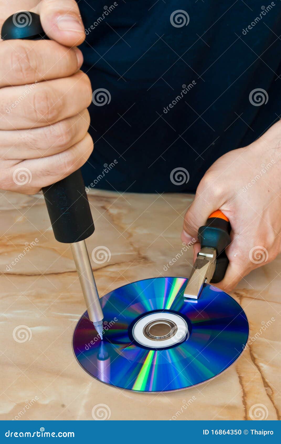 Compact Disc Being Destroyed Stock Photo - Image of storage, electronic ...