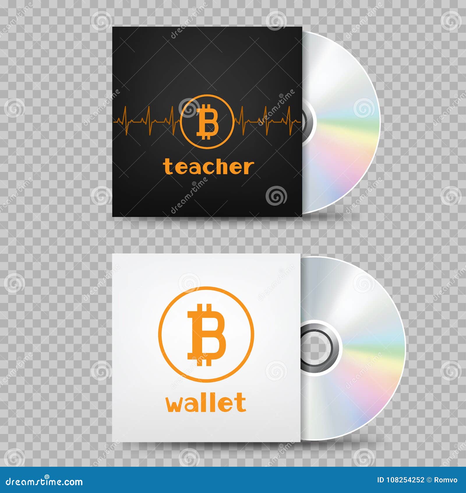 Compact Disc Bitcoin Cover Transparent Stock Vector - Illustration of ...