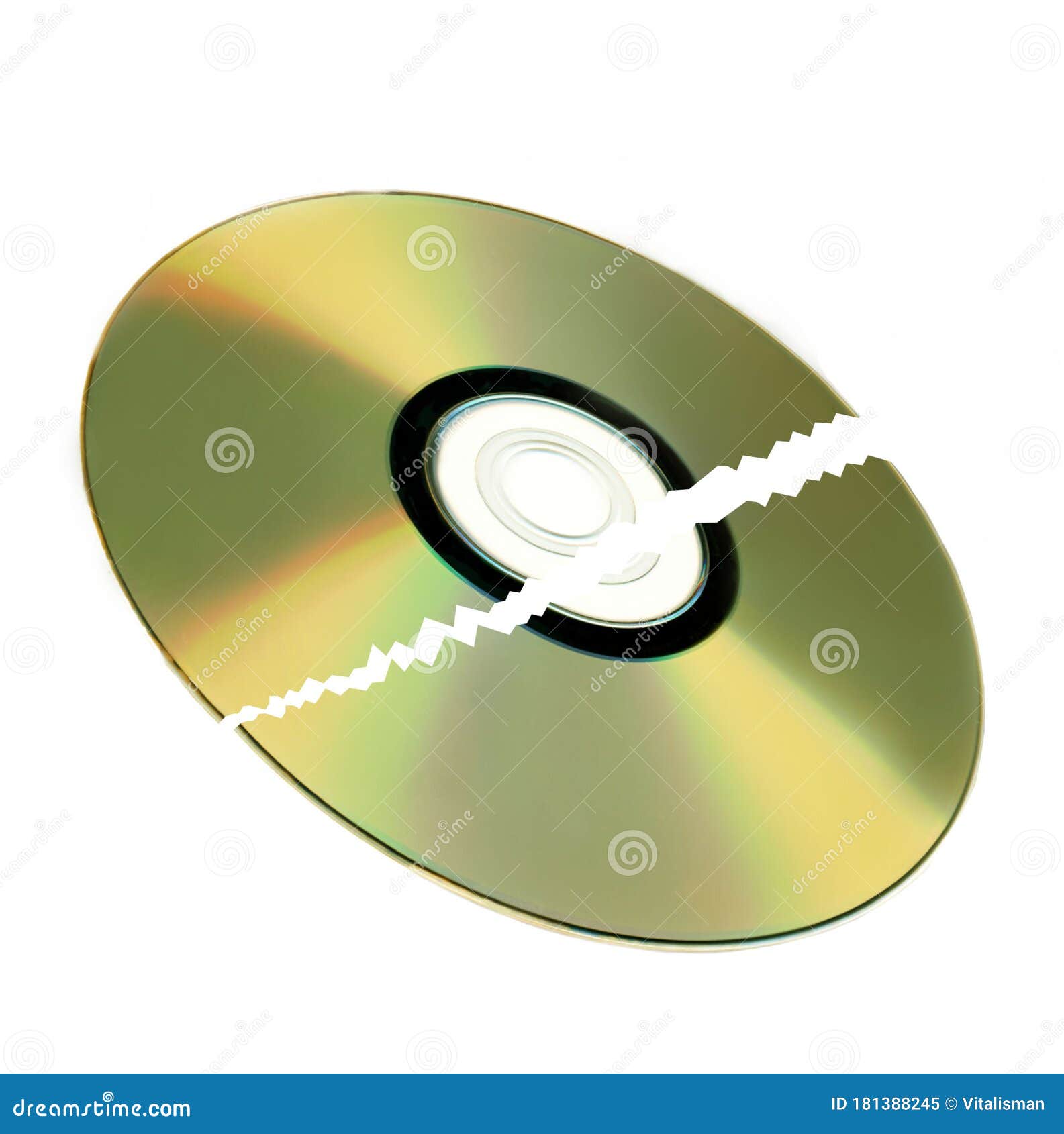 Compact Disc the Broken in Half is Isolated on White Stock Illustration ...