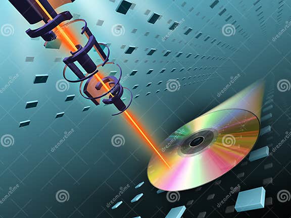 Compact disc burning stock illustration. Illustration of backup - 8844738