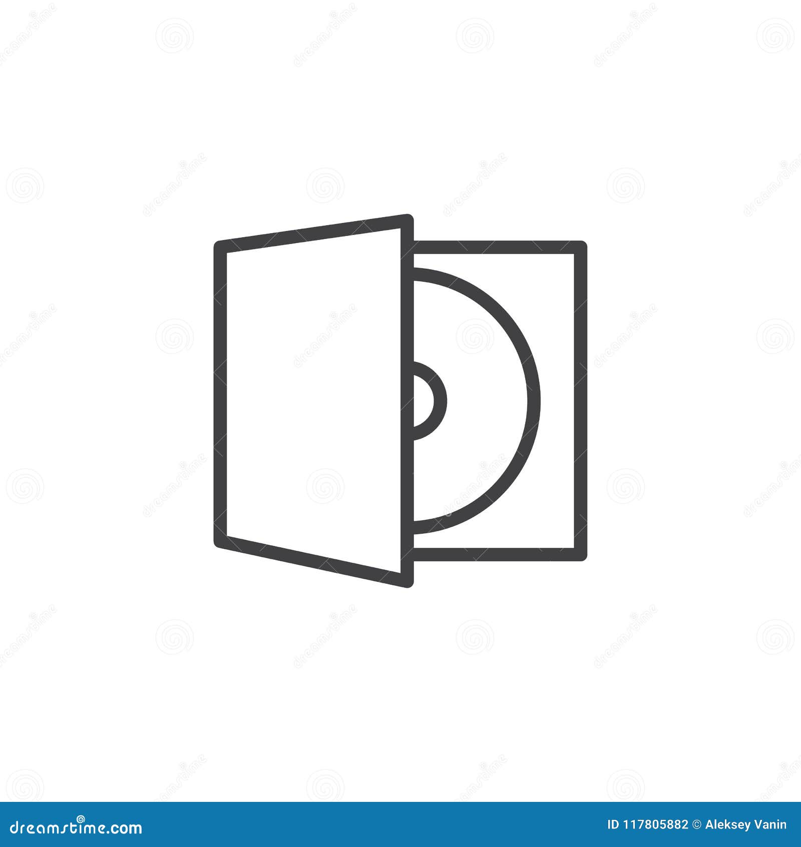 Compact Disc Case Outline Icon Stock Vector - Illustration of pictogram ...