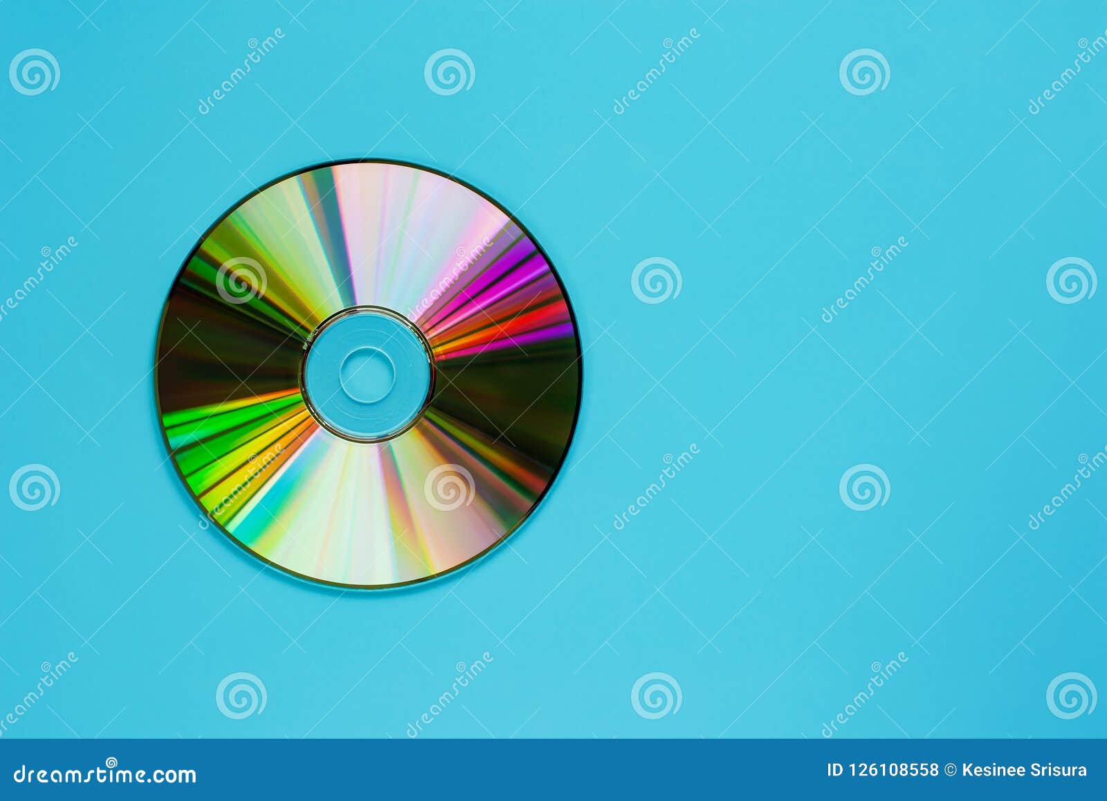 Compact Disc (CD) on Blue Background Stock Photo - Image of data ...