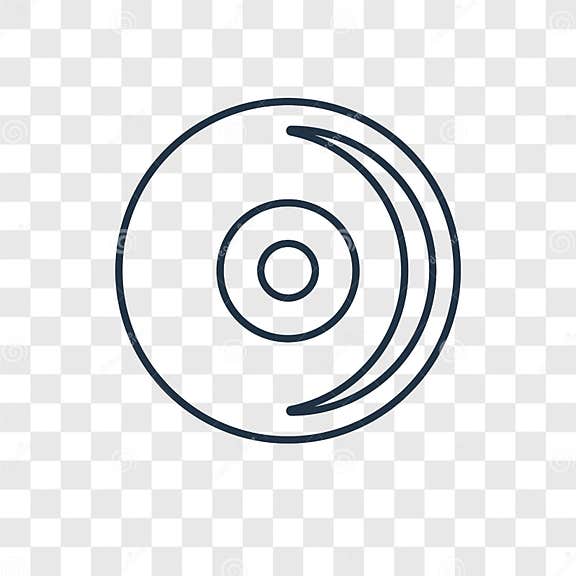 Compact Disc Concept Vector Linear Icon Isolated on Transparent Stock ...