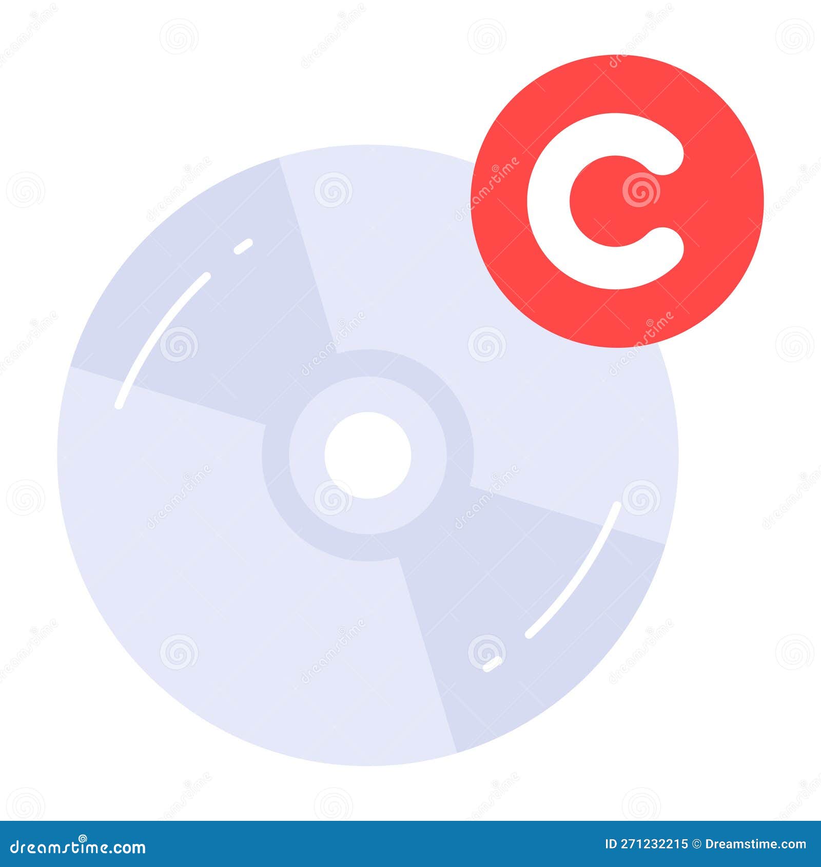 Compact Disc with Copyright Mark, Vector Design of Cd Copyright Stock ...