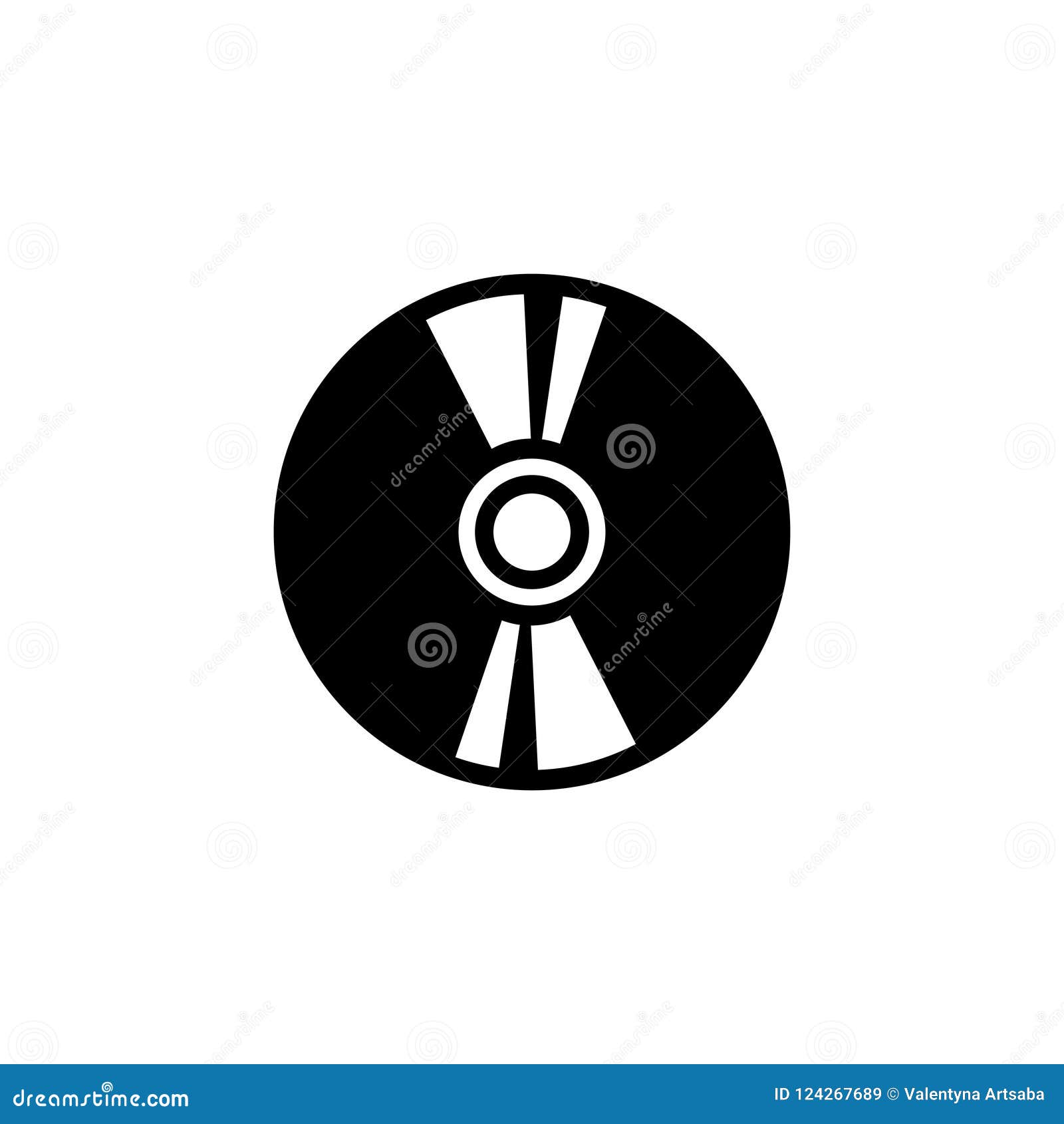 Compact Disc Flat Vector Icon Stock Vector - Illustration of multimedia ...