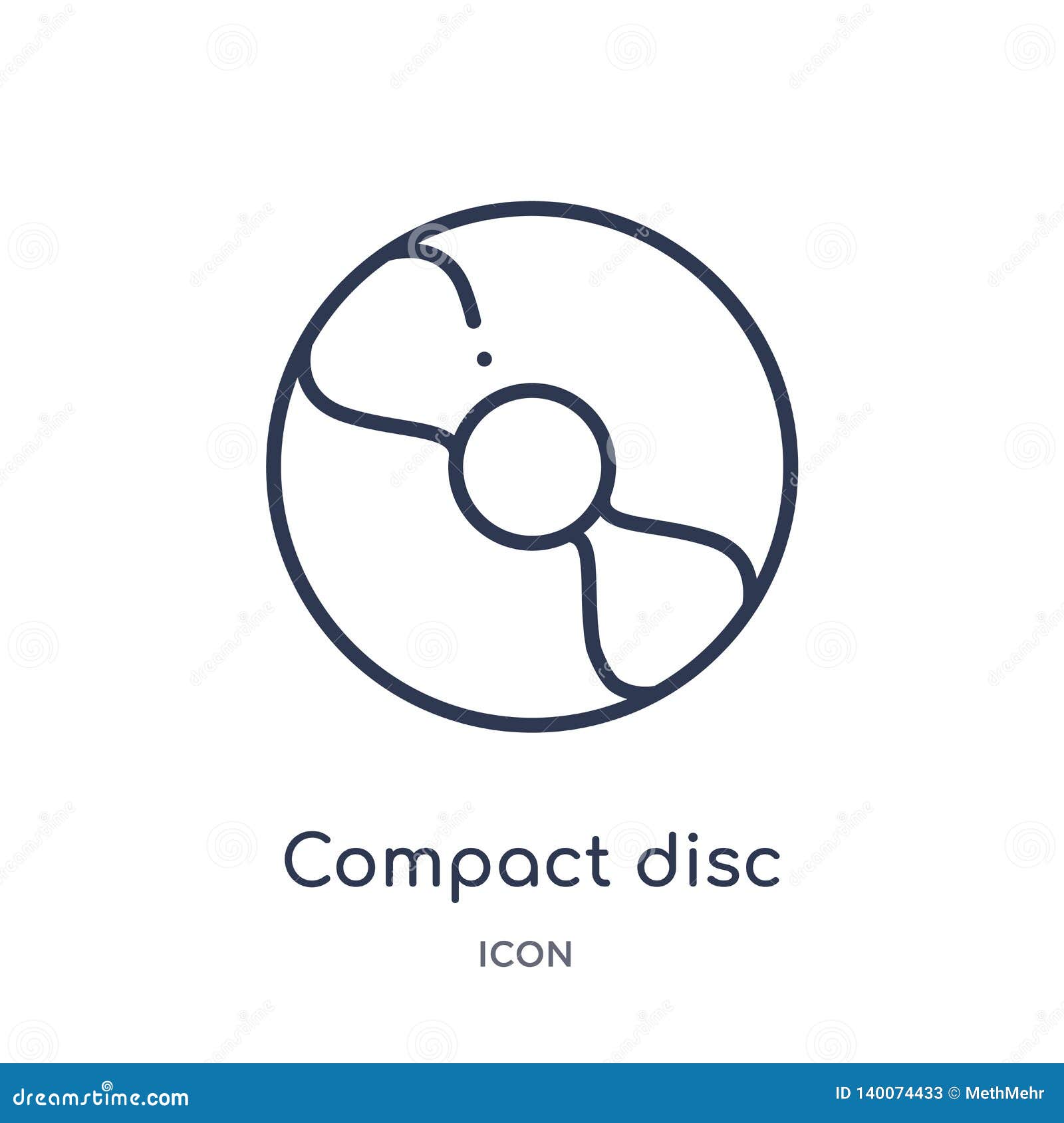 Compact Disc with Glare Icon from Multimedia Outline Collection. Thin ...