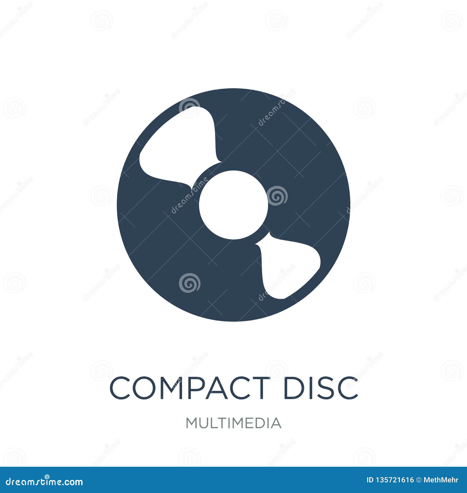 Compact Disc with Glare Icon in Trendy Design Style. Compact Disc with ...