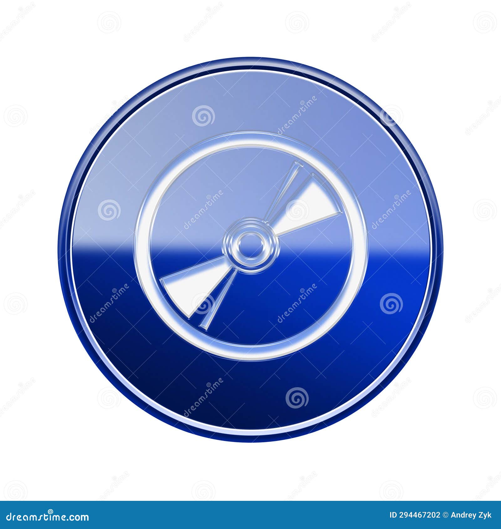 Compact Disc Icon Glossy Blue. Stock Illustration - Illustration of ...