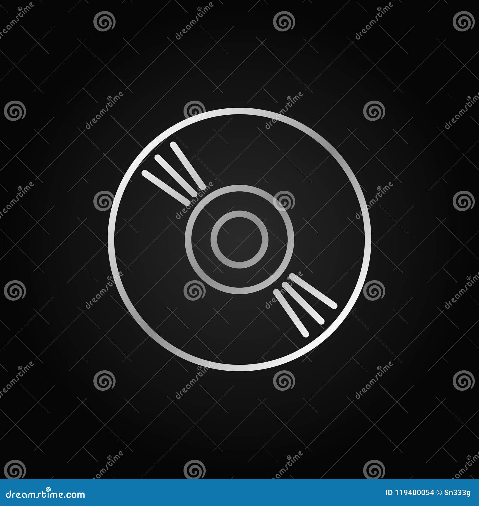 Compact Disc Icon in Thin Line Style. Vector CD Sign Stock Vector ...