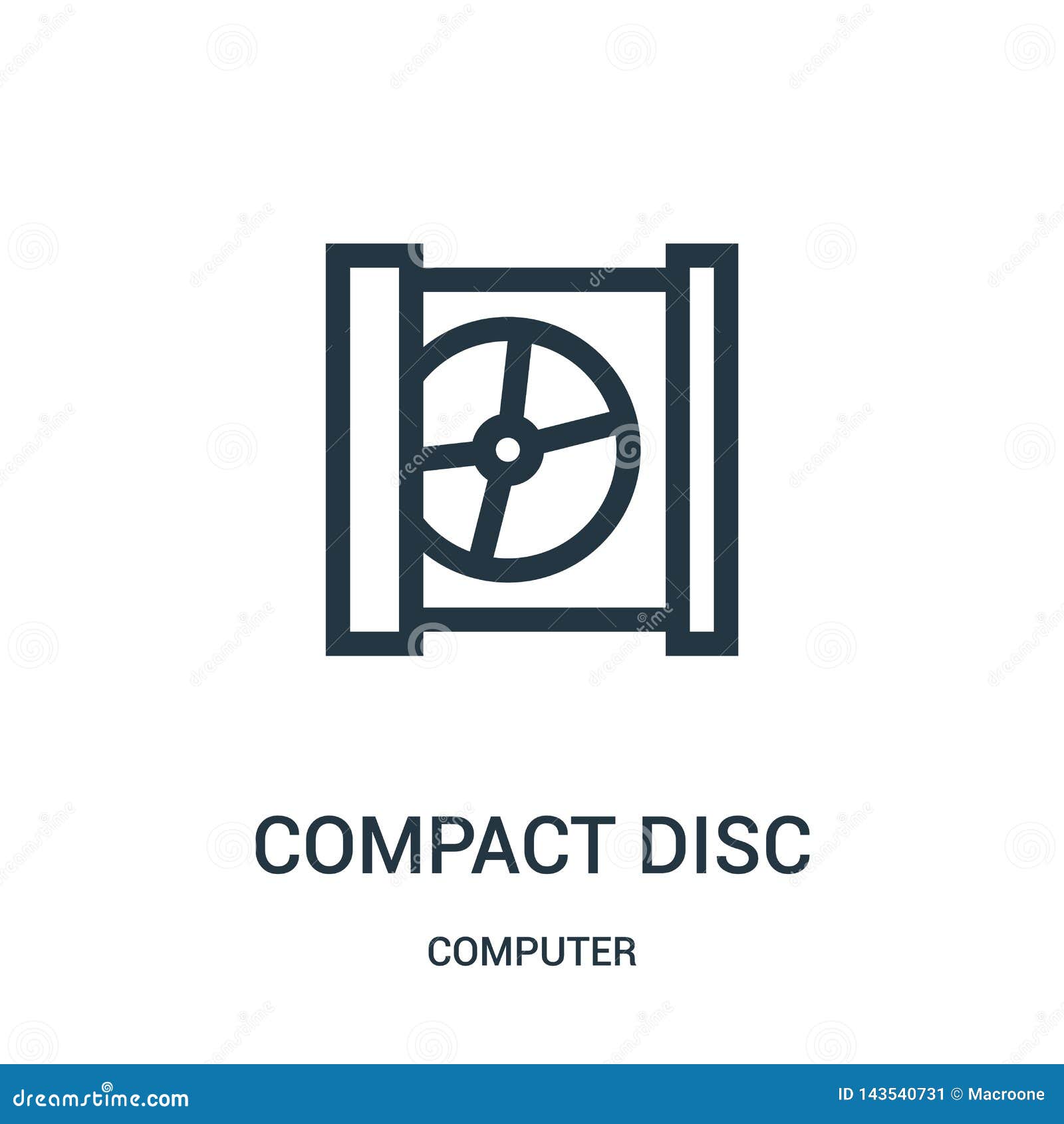 Compact Disc Icon Vector from Computer Collection. Thin Line Compact ...