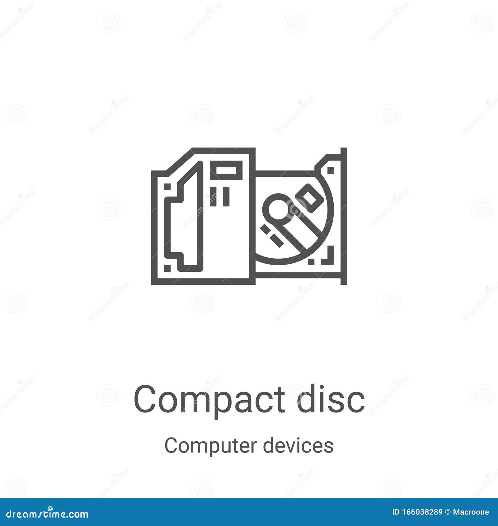 Compact Disc Icon Vector from Computer Devices Collection. Thin Line ...