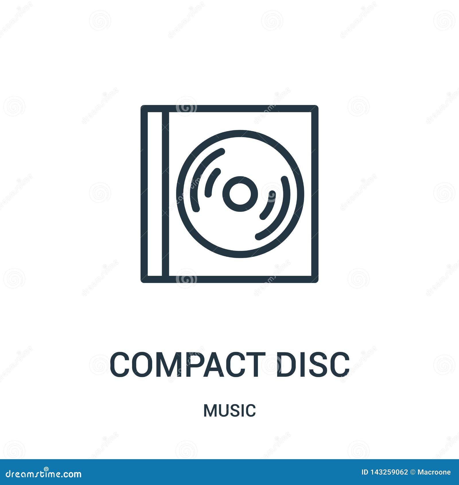 Compact Disc Icon Vector from Music Collection. Thin Line Compact Disc ...