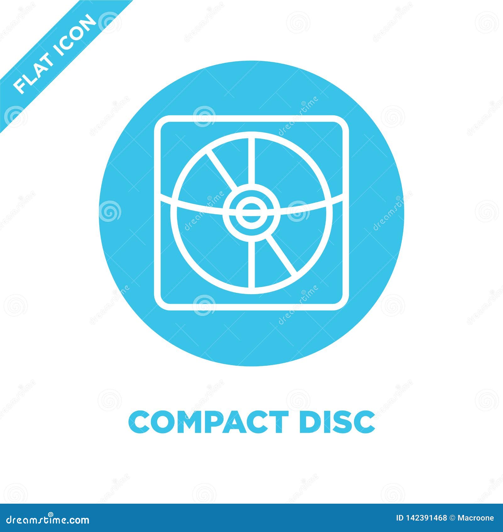 Compact Disc Icon Vector from Stationery Collection. Thin Line Compact ...