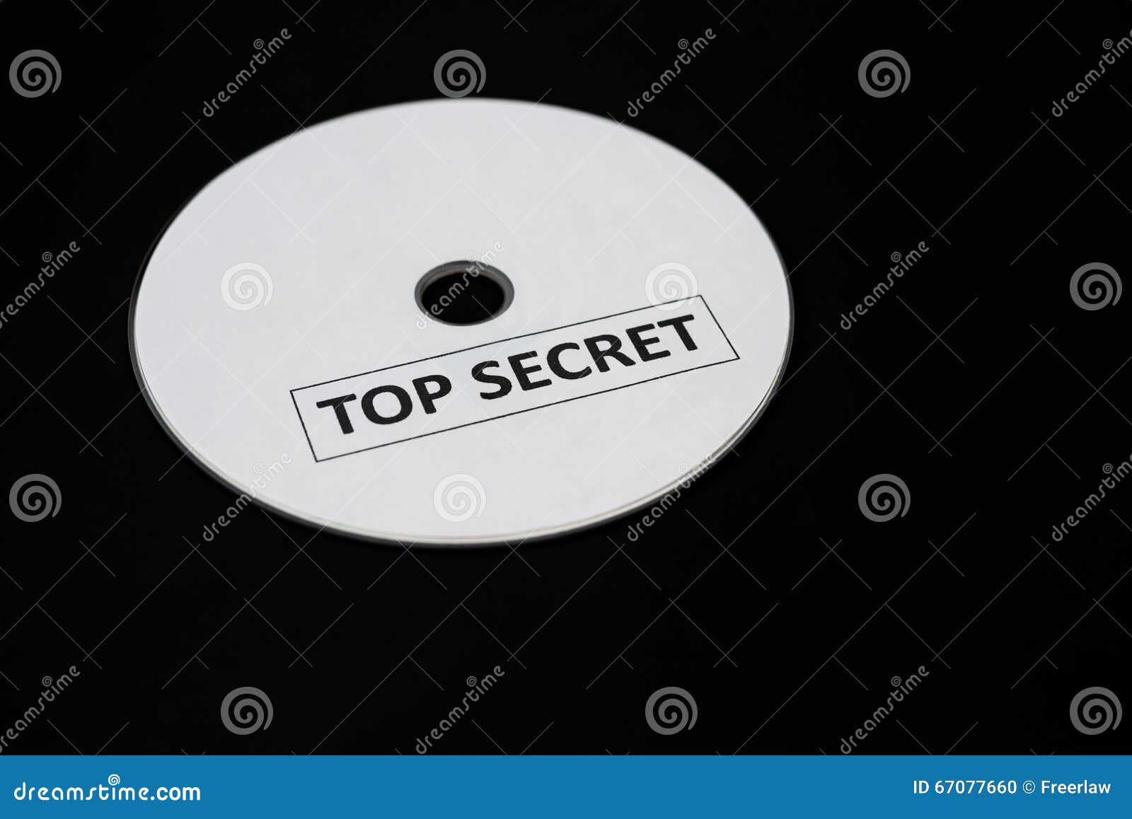 Compact Disc with Label of Top Secret on Black Background Stock Photo ...