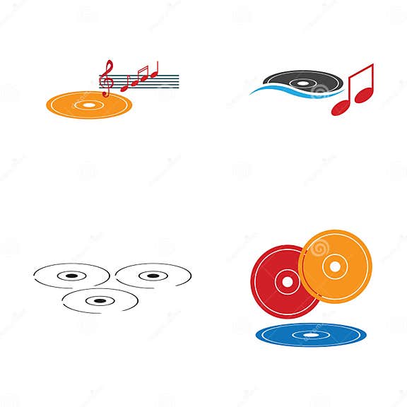 Compact Disc Logo Vector Illustration Design Template Stock Vector ...
