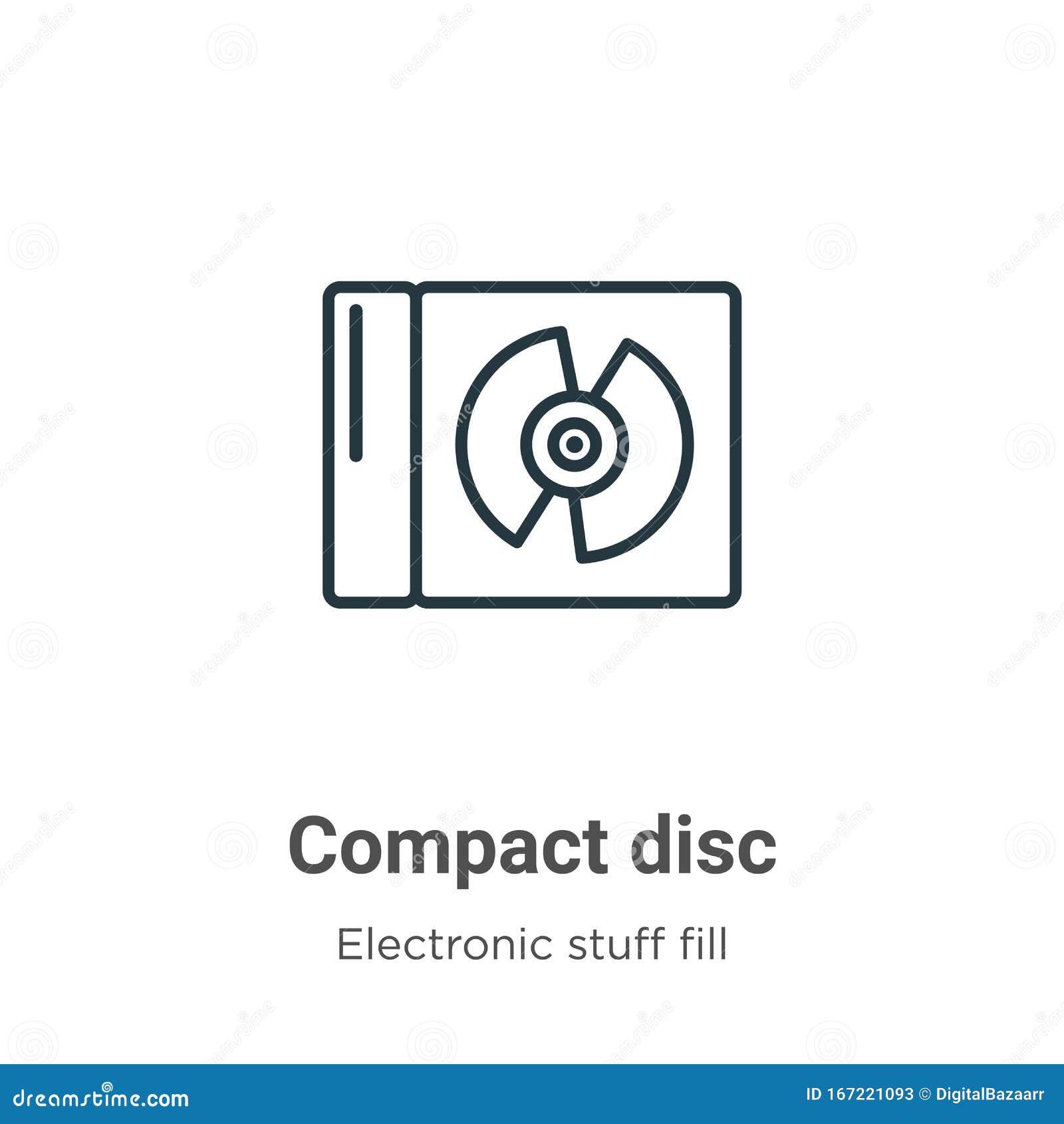 Compact Disc Outline Vector Icon. Thin Line Black Compact Disc Icon ...
